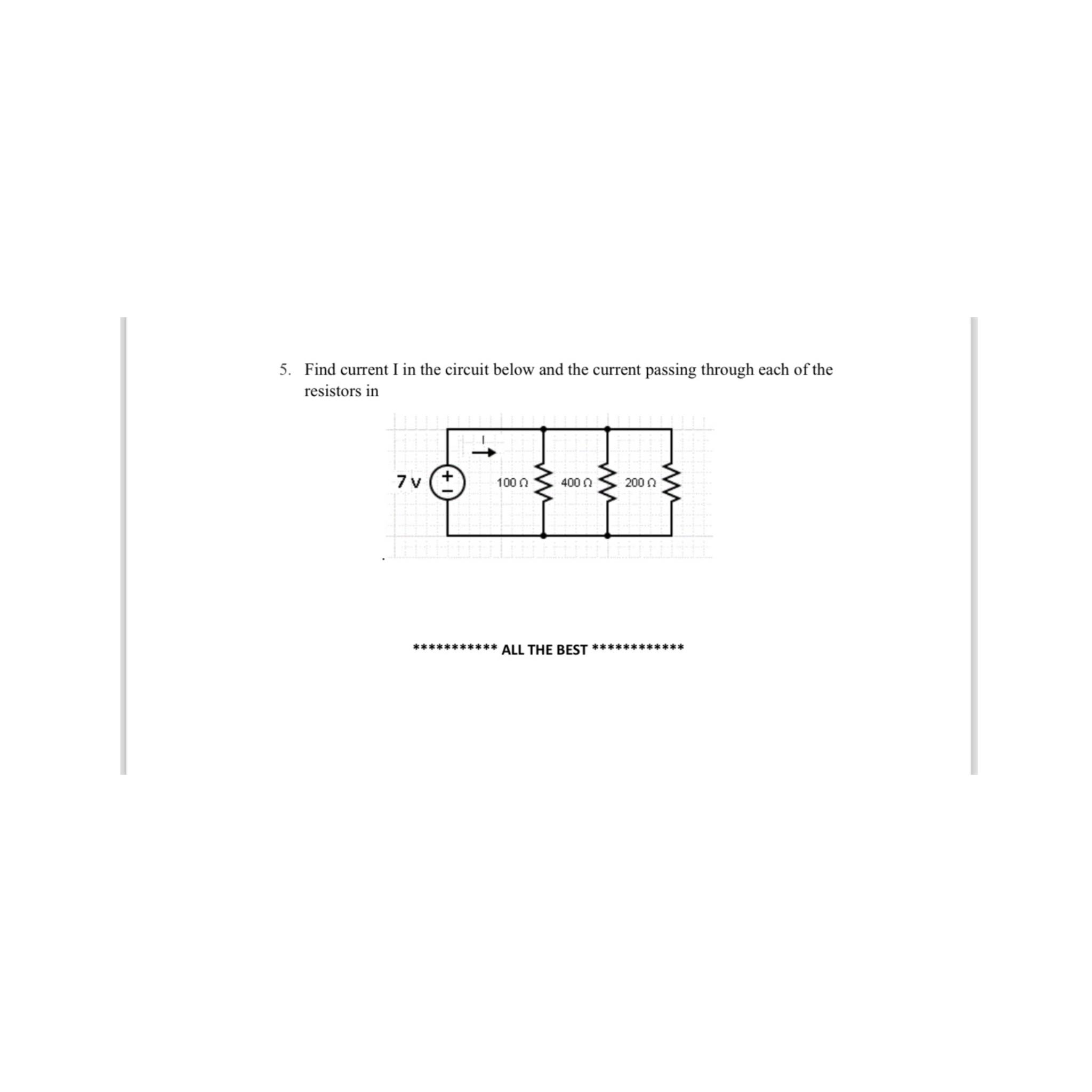 Solved Find current I in the circuit below and the current | Chegg.com