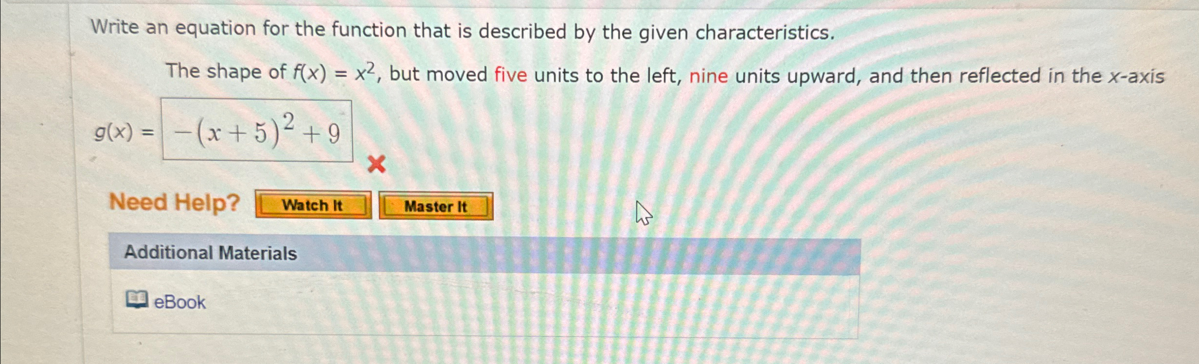 Solved Write an equation for the function that is described | Chegg.com
