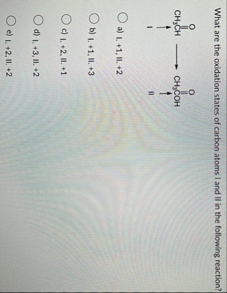Solved What are the oxidation states of carbon atoms I and | Chegg.com
