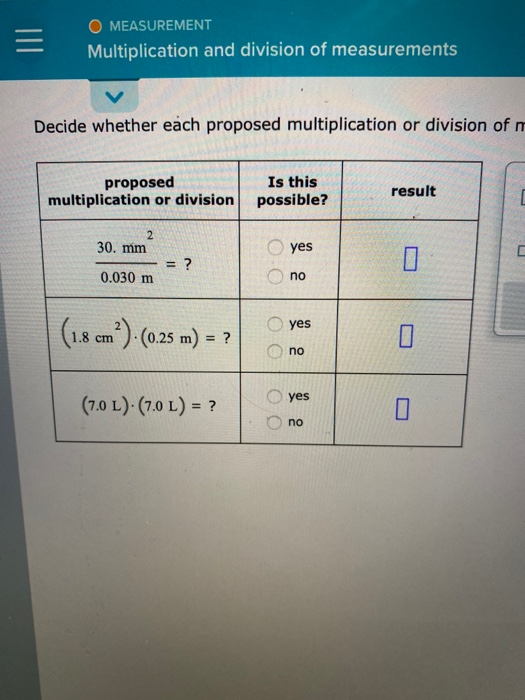 Solved O MEASUREMENT Multiplication and division of | Chegg.com