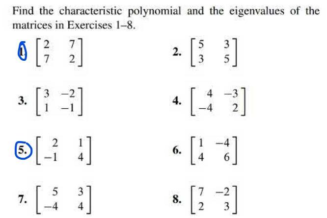 Solved Find the characteristic polynomial and the | Chegg.com
