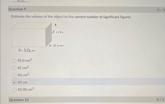 Solved Estimate the volume of the object to the correct | Chegg.com