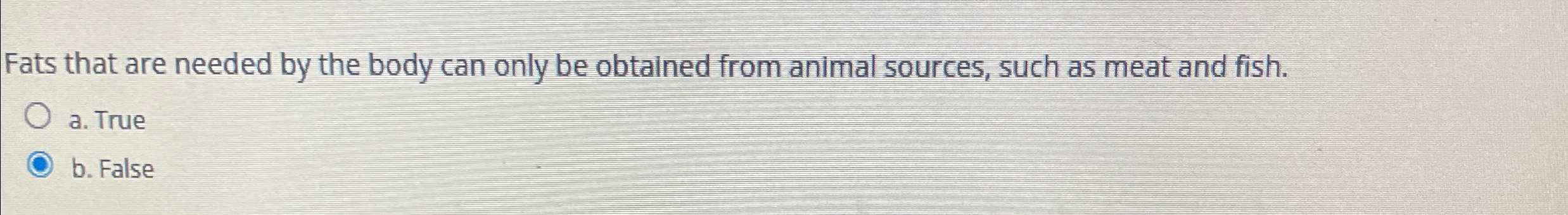 Solved Fats that are needed by the body can only be obtained | Chegg.com