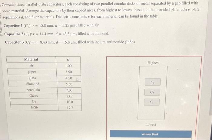 Solved Consider three parallel-plate capacitors, each | Chegg.com