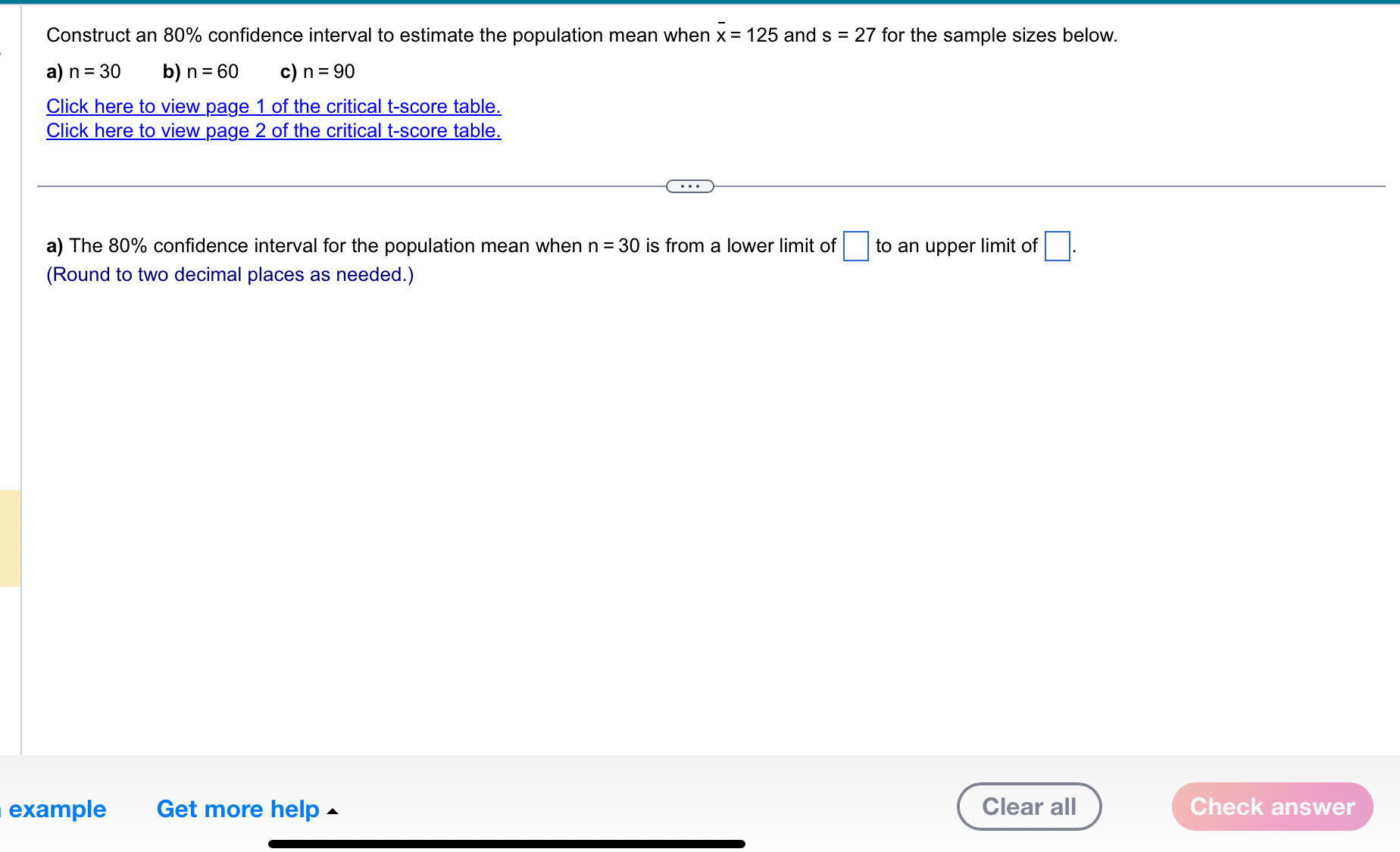 Solved Construct an 80% ﻿confidence interval to estimate the | Chegg.com