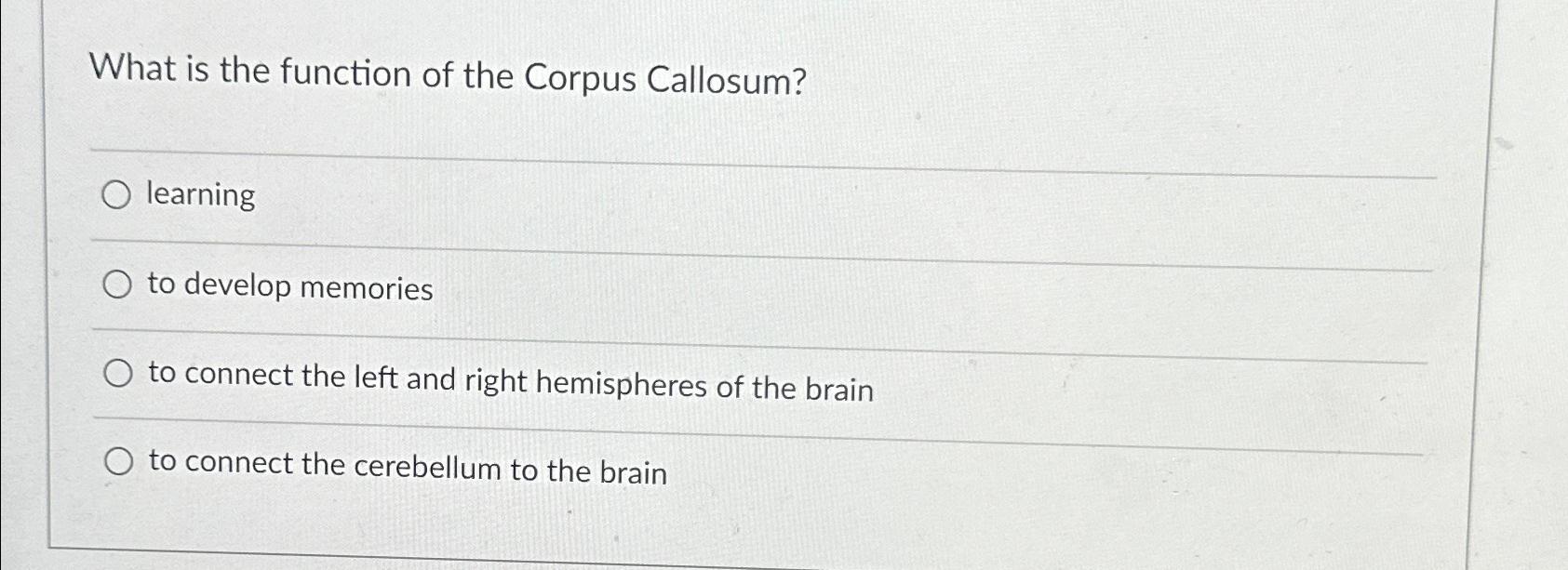 Solved What is the function of the Corpus | Chegg.com