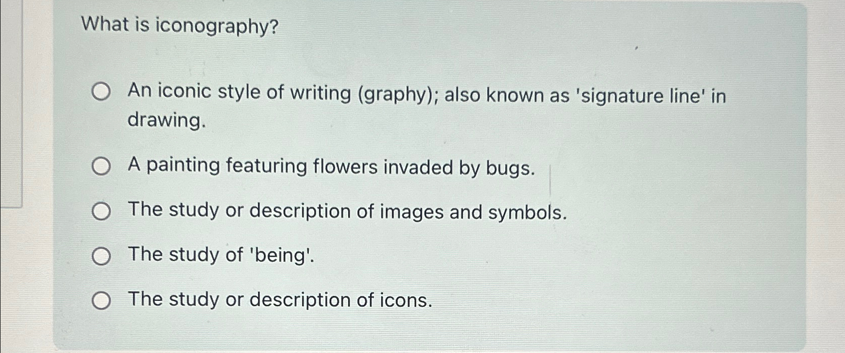 Solved What is iconography?An iconic style of writing | Chegg.com