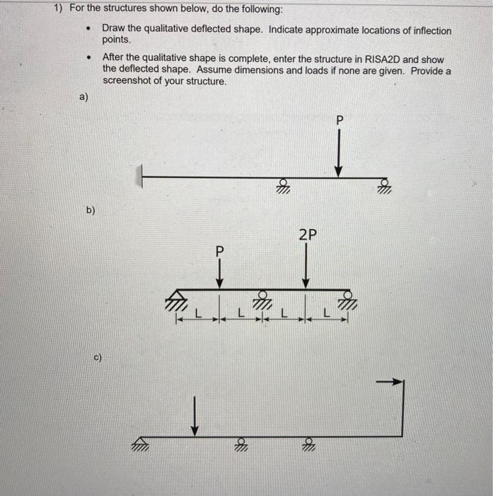 Solved 1) For the structures shown below, do the following: | Chegg.com
