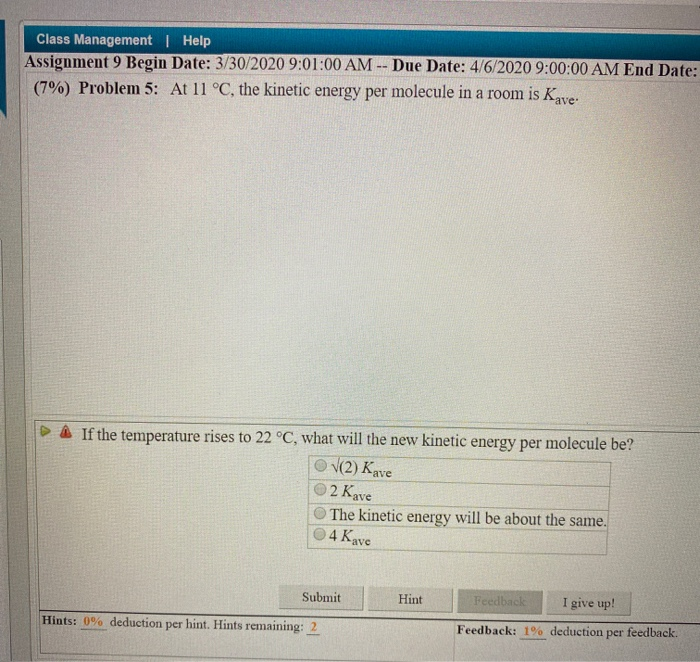 Solved Class Management | Help Assignment 9 Begin Date: | Chegg.com