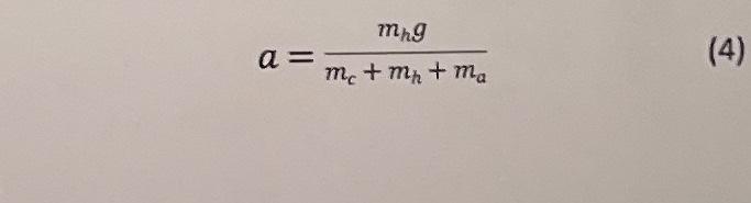 Solved If mc=509 g,mh=123 g, and M=706 g, calculate ma, in | Chegg.com
