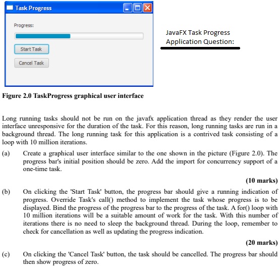 Solved Figure 2.0 ﻿TaskProgress graphical user interfaceLong | Chegg.com