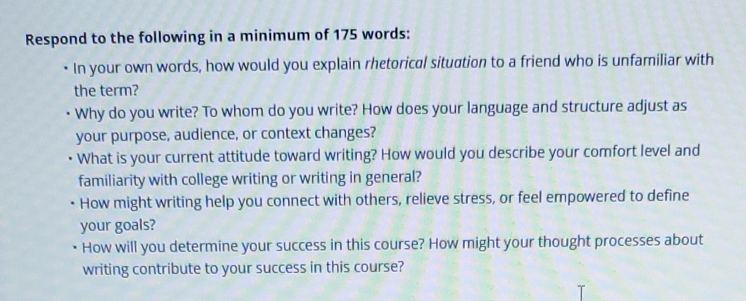Respond to the following in a minimum of 175 words: - | Chegg.com