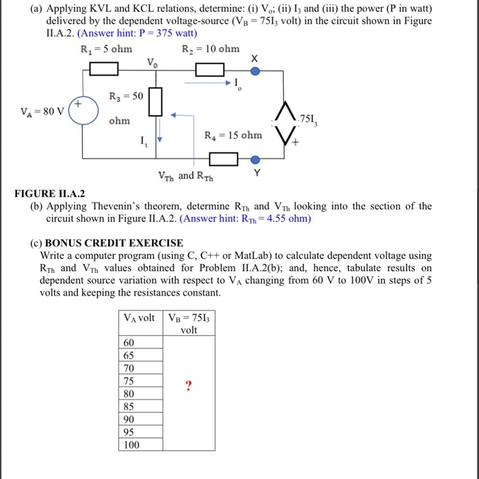 (a) Applying KVL and KCL relations, determine: (i) | Chegg.com