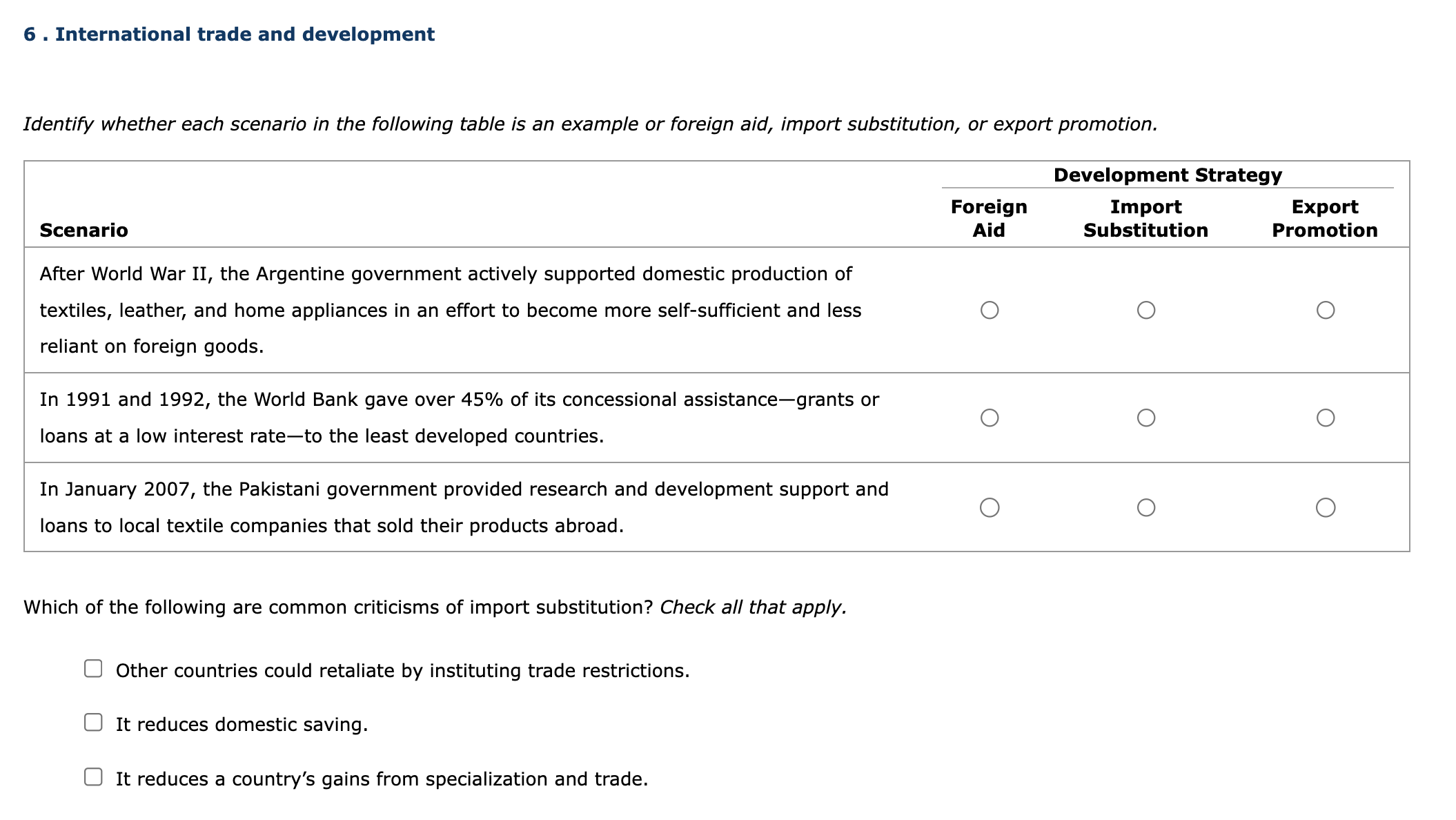 Identify whether each scenario in the following table | Chegg.com