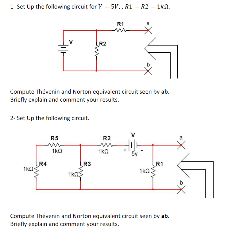Solved 1- ﻿Set Up the following circuit for | Chegg.com