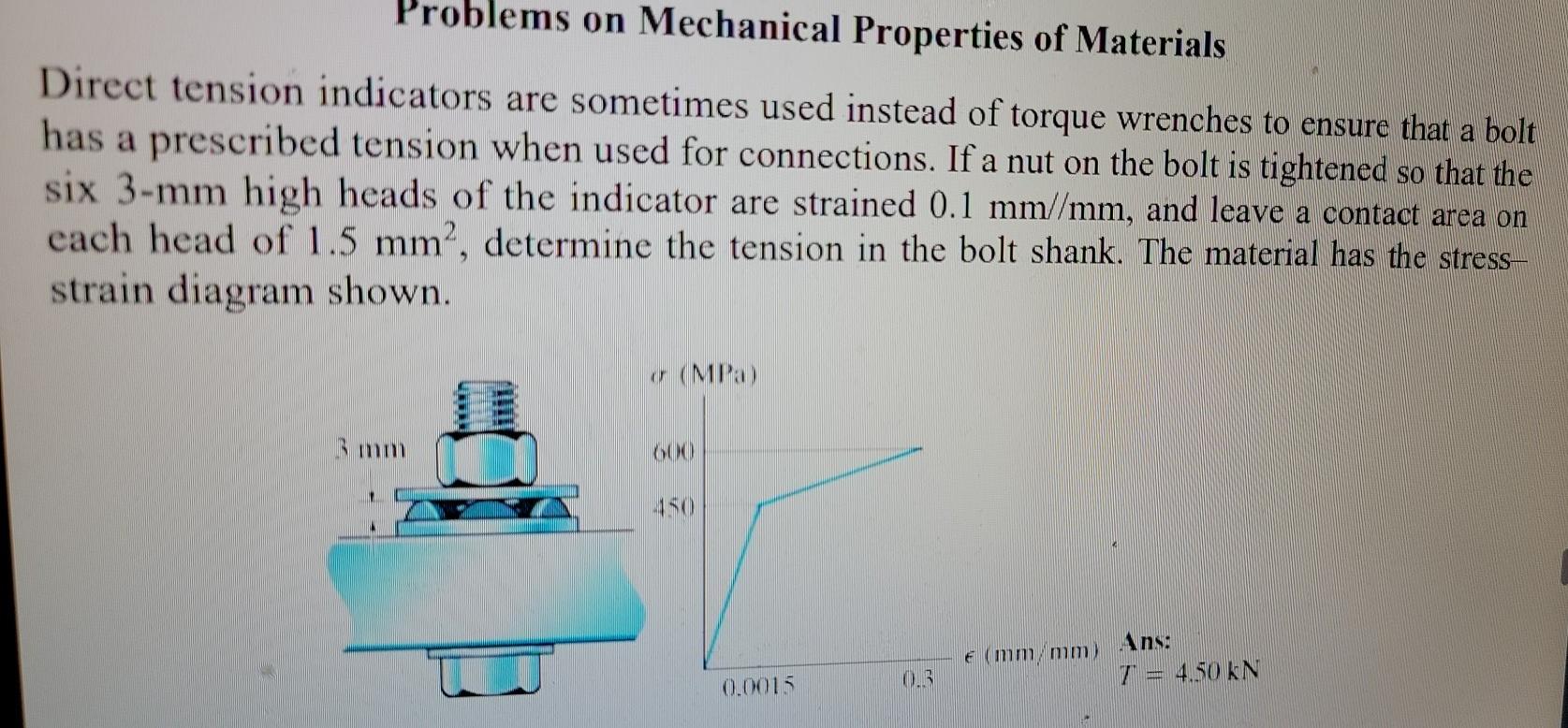 Solved a Problems on Mechanical Properties of Materials | Chegg.com