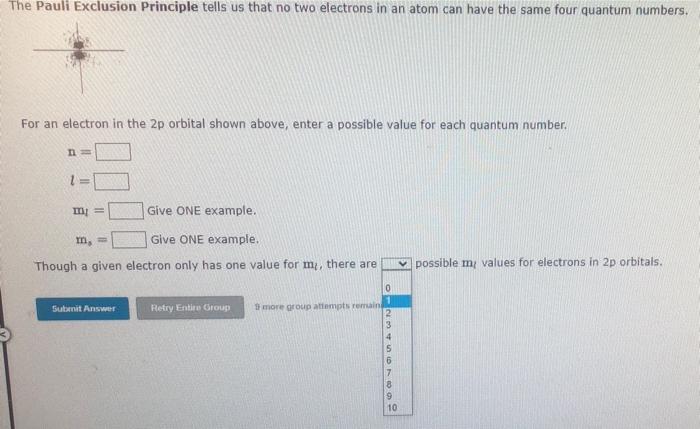 Solved The Pauli Exclusion Principle tells us that no two | Chegg.com