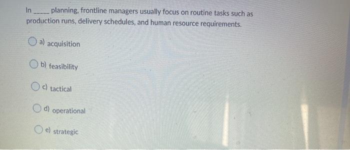 Solved Which of the following steps in the formal planning | Chegg.com