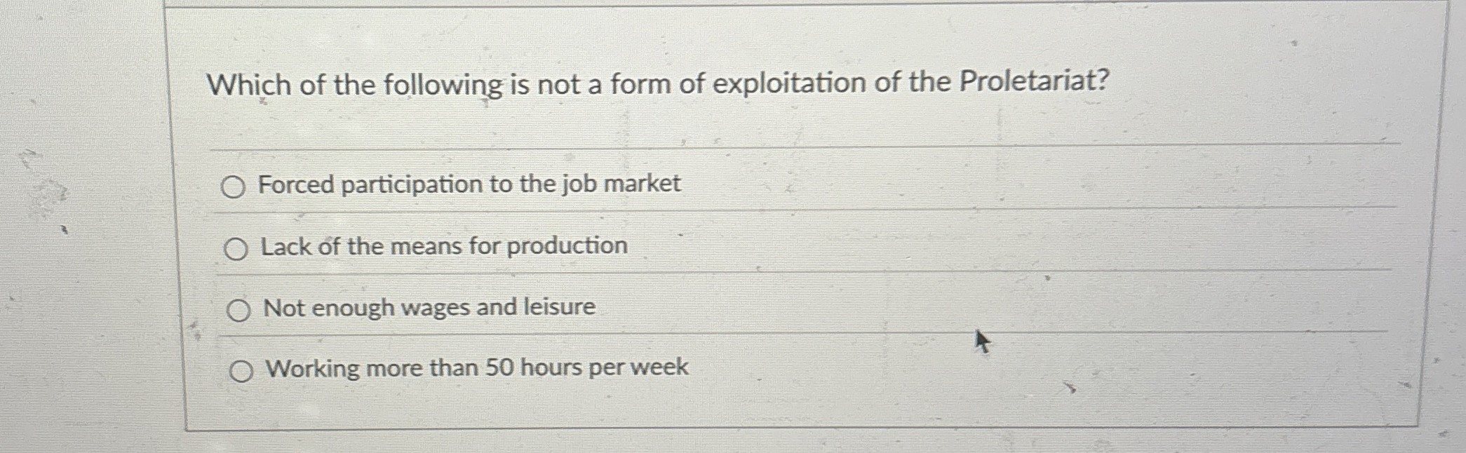 Solved Which of the following is not a form of exploitation | Chegg.com