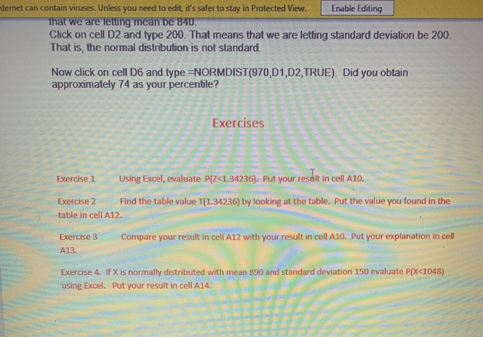 Solved Open the Excel program Suppose we want to know the | Chegg.com