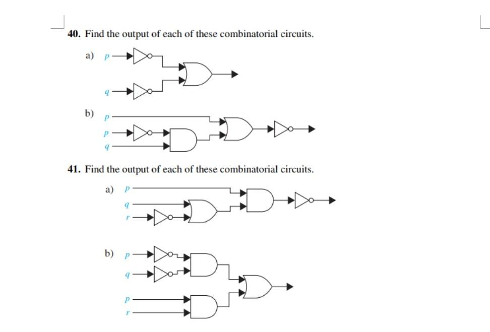 Solved 40 Find The Output Of Each Of These Combinatorial 