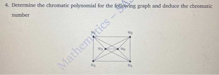 4. Determine the chromatic polynomial for the | Chegg.com