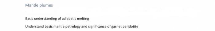 Solved Mantle plumes Basic understanding of adiabatic | Chegg.com