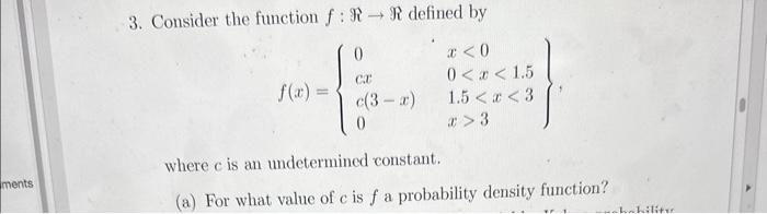 Solved Question 3a and the cdf of a random variable having | Chegg.com