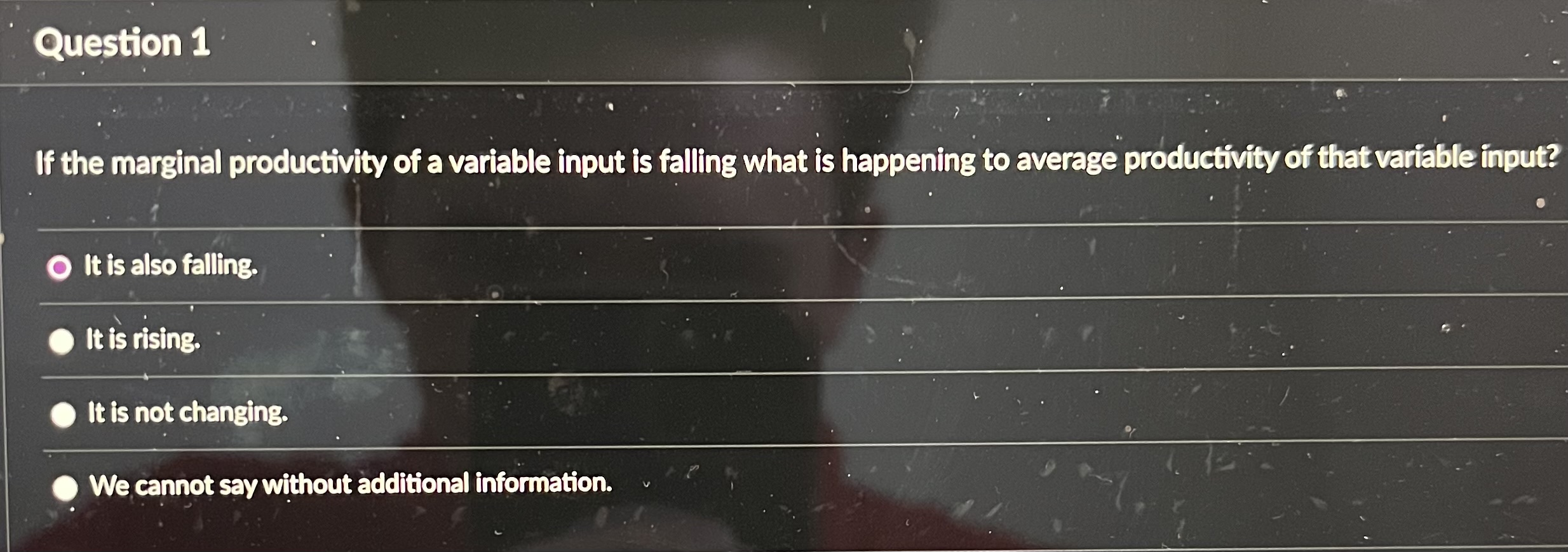 Solved Question 1If the marginal productivity of a variable | Chegg.com