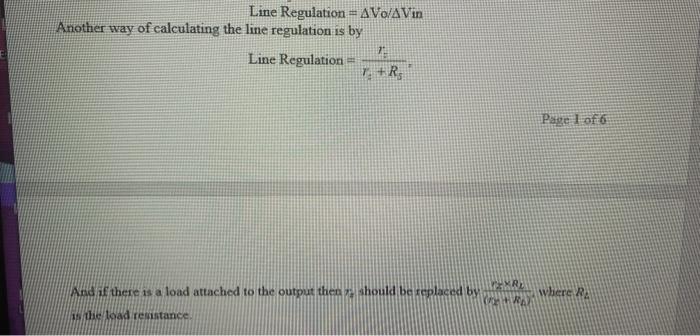 Solved Calculate the value of the line regulation. 4. Use | Chegg.com