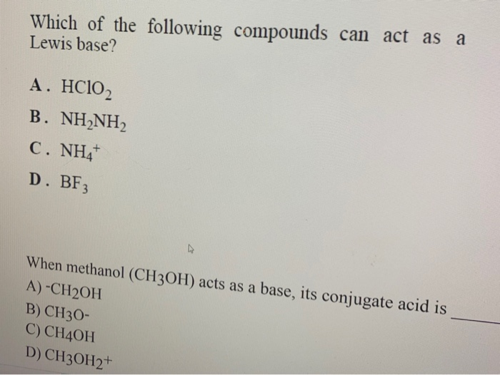 Solved Which of the following compounds can act as a Lewis | Chegg.com