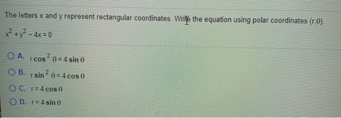 Solved The letters x and y represent rectangular | Chegg.com