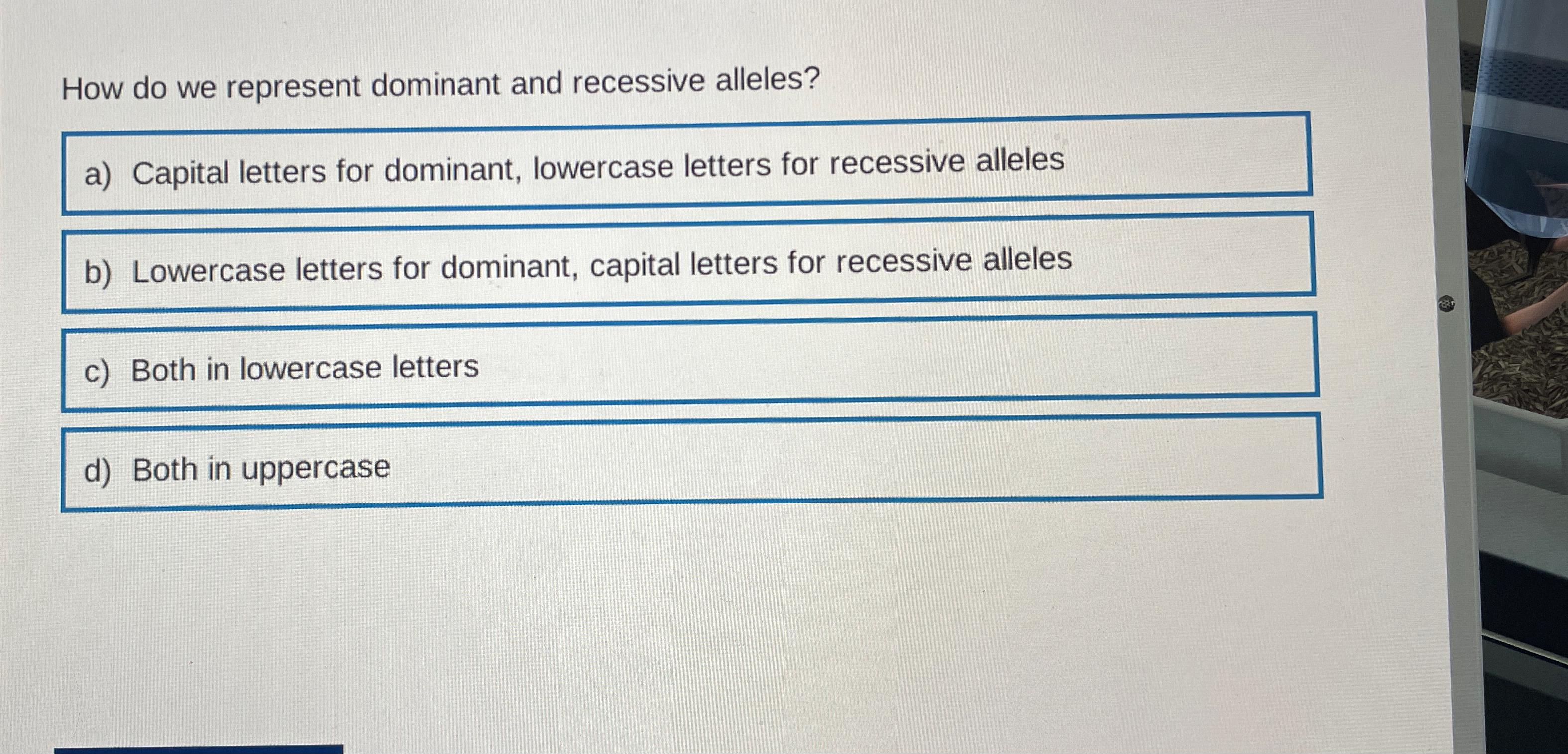 Solved How do we represent dominant and recessive alleles?a) | Chegg.com