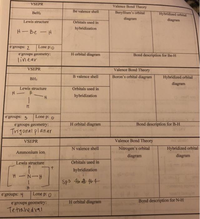 Solved 3. Complete the following table. VSEPR Nitrite ion | Chegg.com