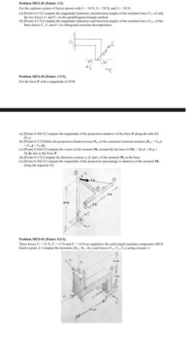 Solved Please answer the following problems..Problem MEX-01 | Chegg.com