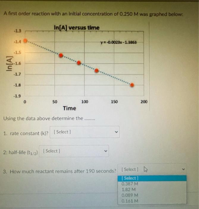 Solved A first order reaction with an initial concentration | Chegg.com
