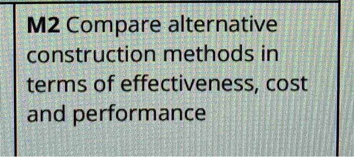 Solved M2 Compare alternative construction methods in terms | Chegg.com
