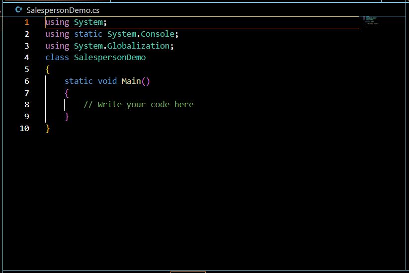 Solved Write a program named SalespersonDemo that | Chegg.com