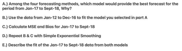 A Among The Four Forecasting Methods Which Model