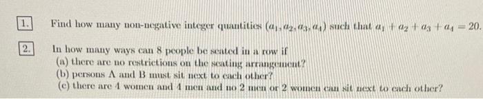 Solved Find how many non-negative integer quantities | Chegg.com