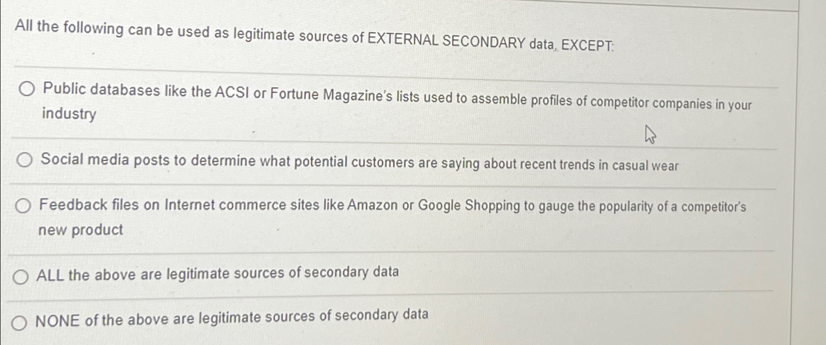Solved All the following can be used as legitimate sources | Chegg.com