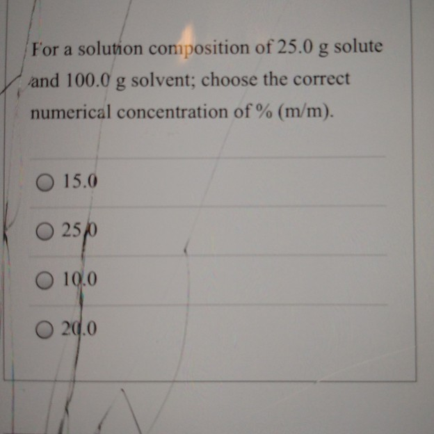 Solved Which of the following solutions has a molarity of | Chegg.com
