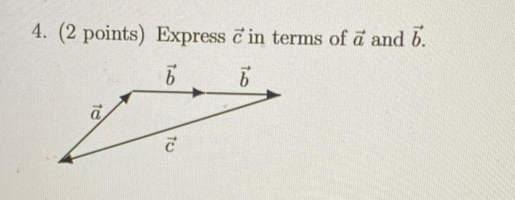 Solved (2 ﻿points) ﻿Express vec(c) ﻿in terms of vec(a) ﻿and | Chegg.com