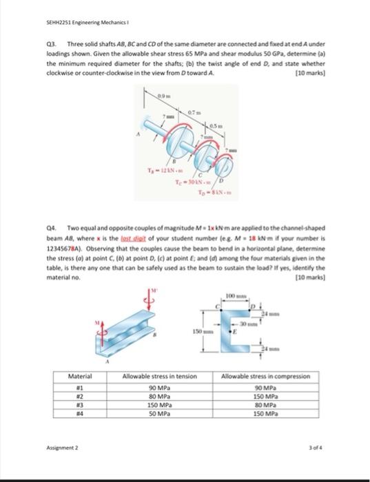 Solved SEHH2251 Engineering Mechanics! Questions Q1. Member | Chegg.com