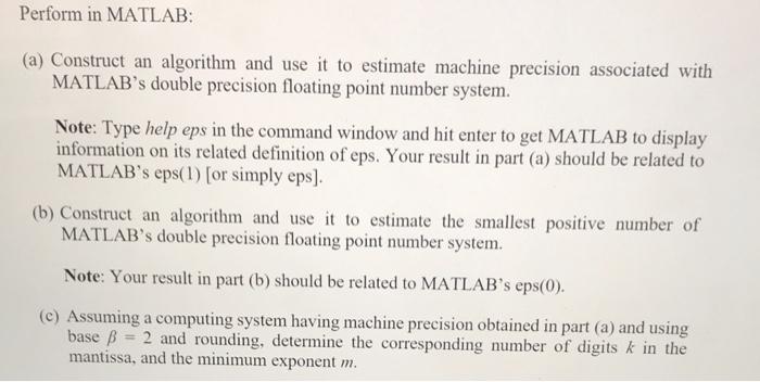 Solved Matlab Construct An Algorithm And Use It To Estimate 8118