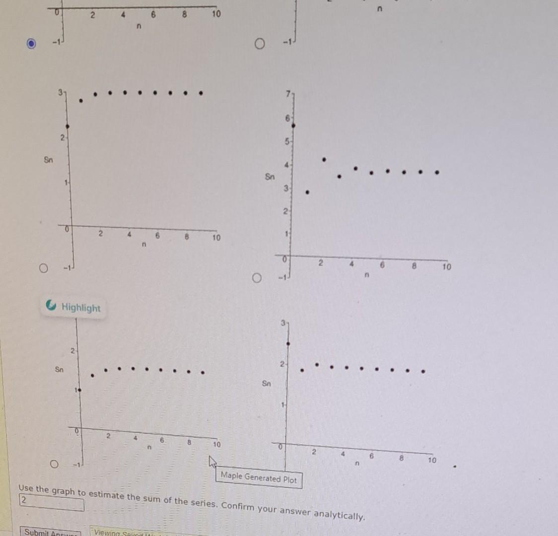 Solved Match the series with the graph of its sequence of | Chegg.com