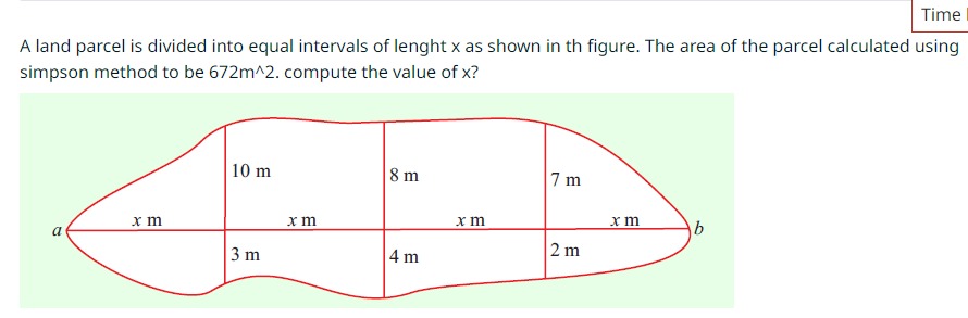 Solved A land parcel is divided into equal intervals of | Chegg.com