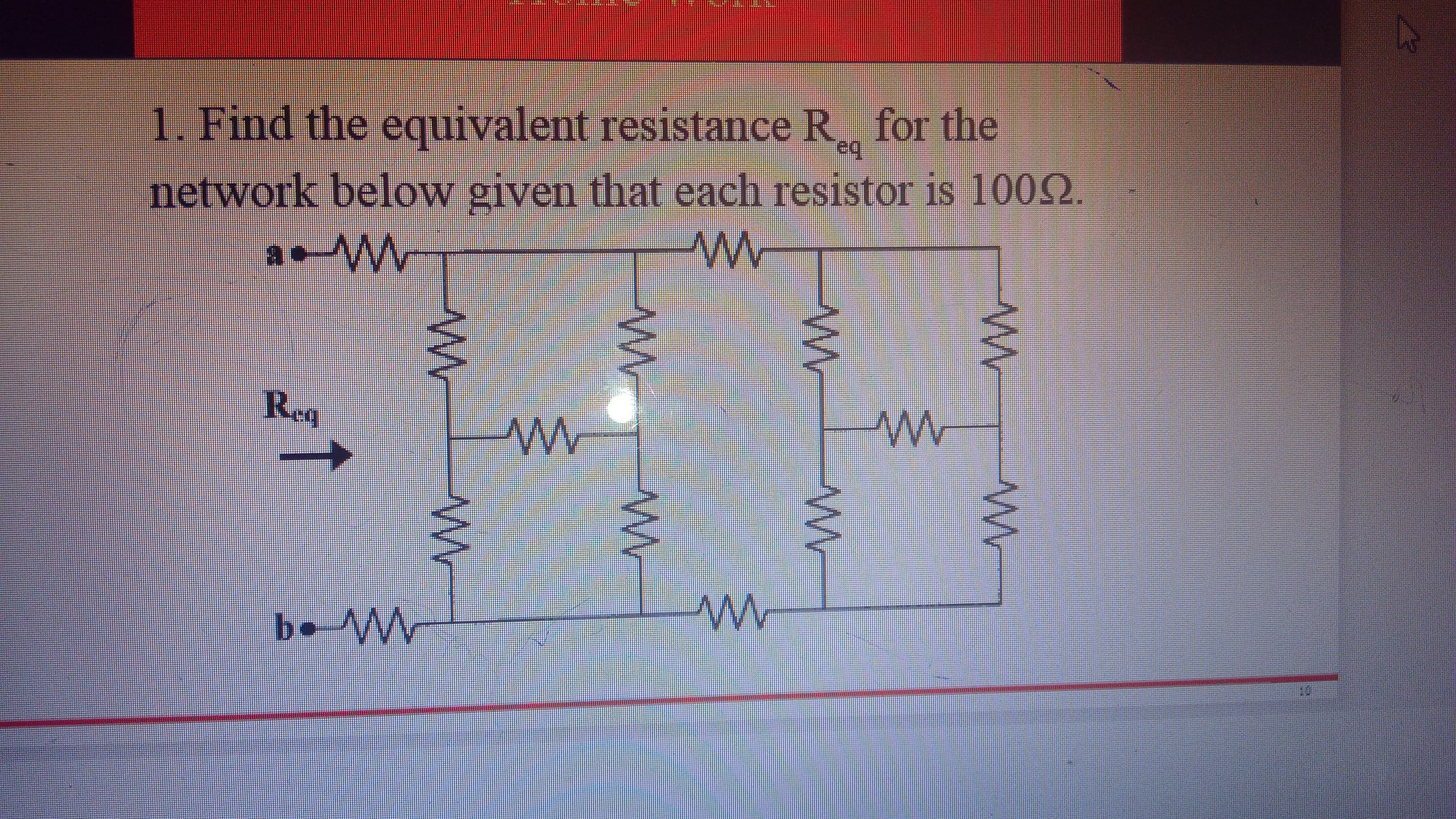 Solved Find the equivalent resistance Req ﻿for thenetwork | Chegg.com
