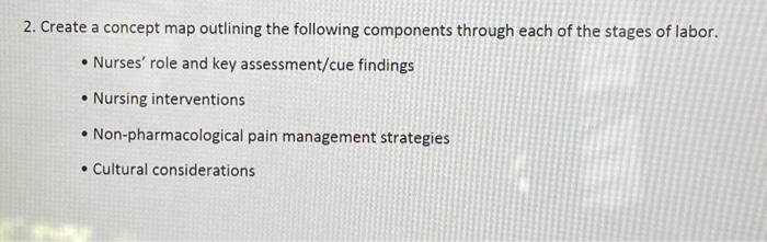 Solved 2. Create a concept map outlining the following | Chegg.com