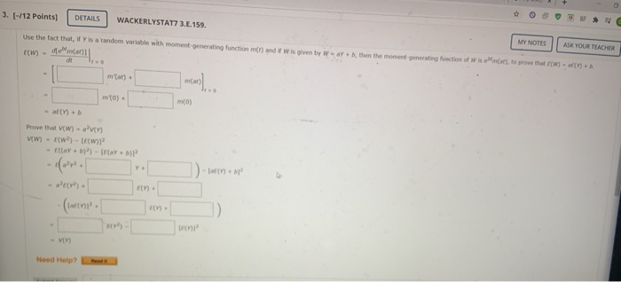 Solved 3. (-/12 Points! DETAILS WACKERLYSTAT7 3. E.159. Use | Chegg.com Solved 3. (-/12 Points! DETAILS WACKERLYSTAT7 3. E.159. Use | Chegg.com